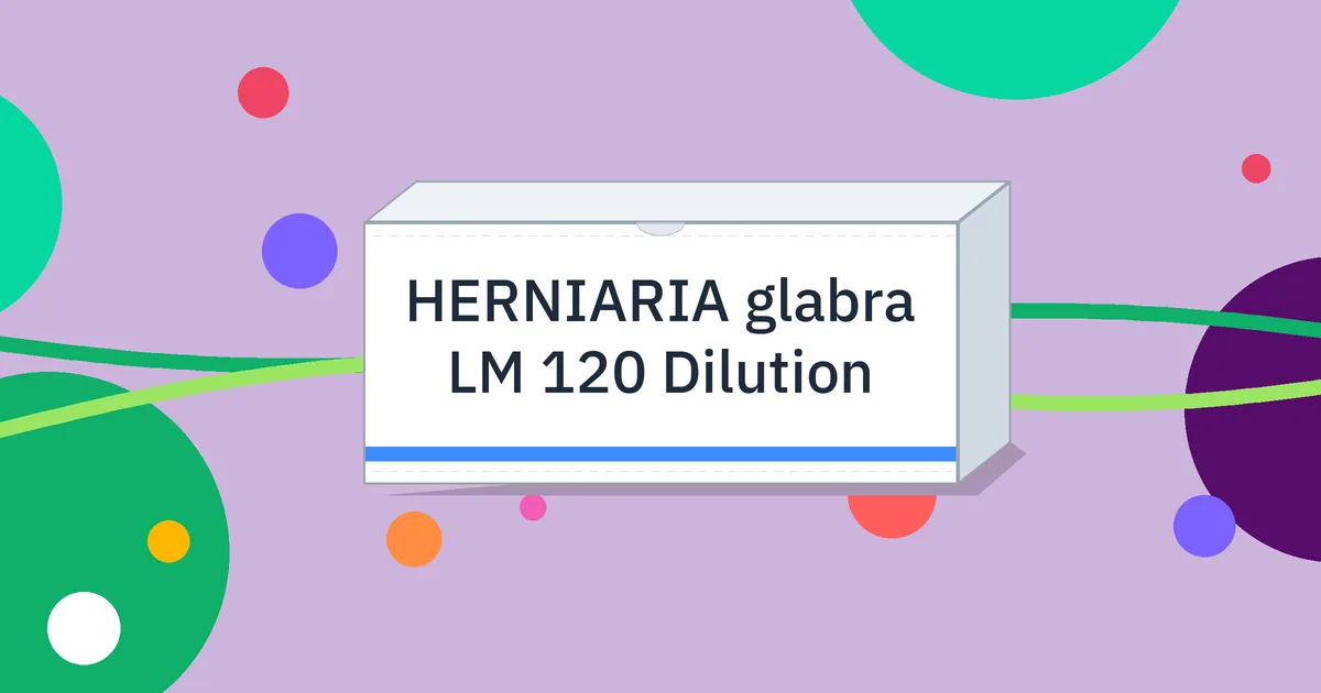 Symbolbild: Packung mit der Aufschrift HERNIARIA glabra LM 120 Dilution (PZN 13553338) – Verfügbarkeit und Bezug in Apotheken in Frankfurt am Main