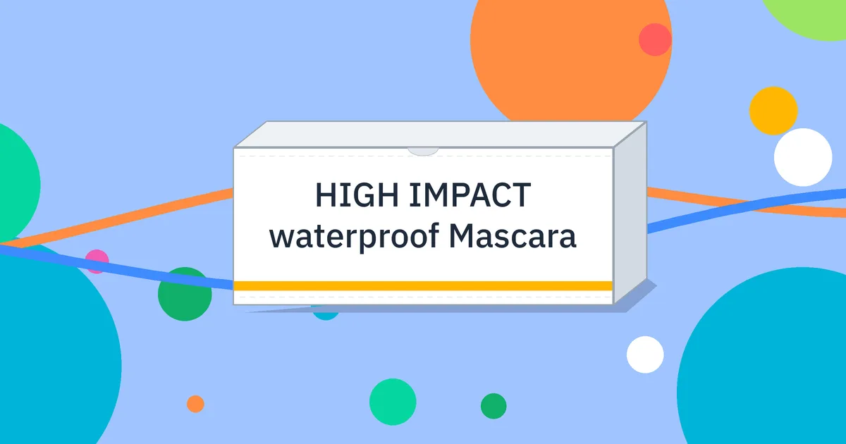 Symbolbild: Packung mit der Aufschrift HIGH IMPACT waterproof Mascara (PZN 18895894) – Verfügbarkeit und Bezug in Apotheken in Frankfurt am Main