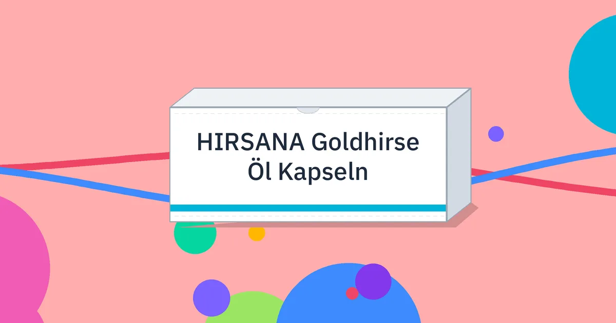 Symbolbild: Packung mit der Aufschrift HIRSANA Goldhirse Öl Kapseln (PZN 02243540) – Verfügbarkeit und Bezug in Apotheken in Frankfurt am Main