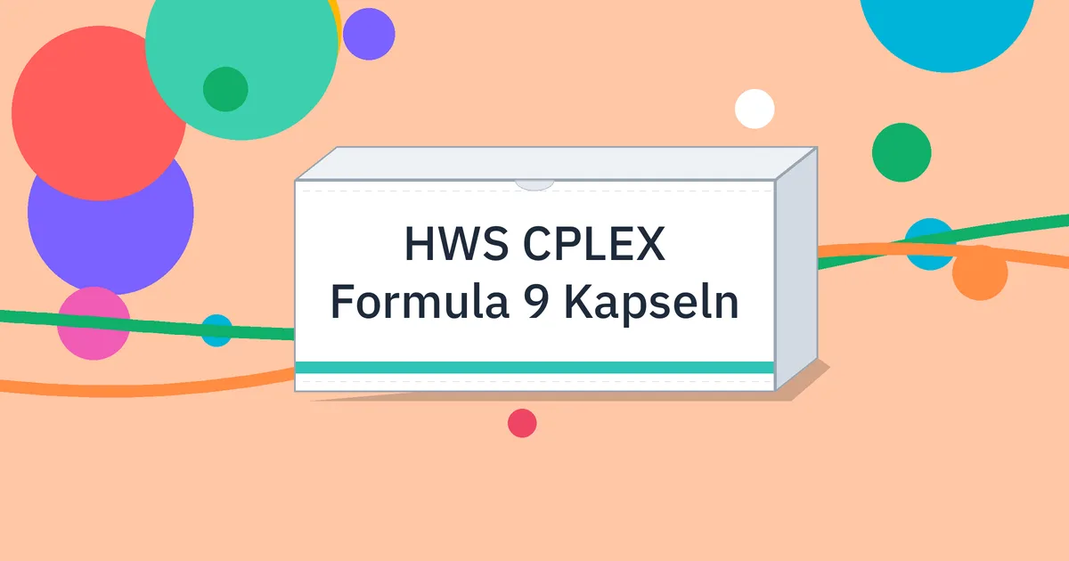 Symbolbild: Packung mit der Aufschrift HWS CPLEX Formula 9 Kapseln (PZN 00561477) – Verfügbarkeit und Bezug in Apotheken in Frankfurt am Main