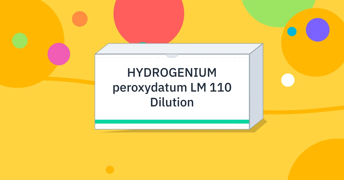 Symbolbild: Packung mit der Aufschrift HYDROGENIUM peroxydatum LM 110 Dilution (PZN 13557537) – Verfügbarkeit und Bezug in Apotheken in Frankfurt am Main
