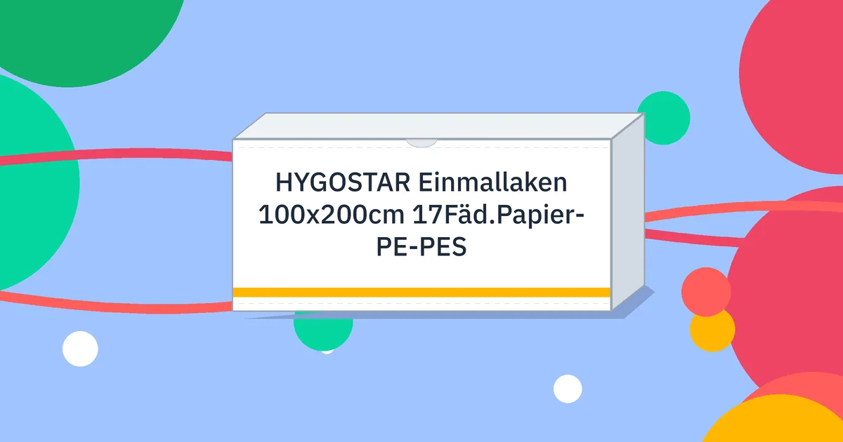 Symbolbild: Packung mit der Aufschrift HYGOSTAR Einmallaken 100x200cm 17Fäd.Papier-PE-PES (PZN 20607342) – Verfügbarkeit und Bezug in Apotheken in Frankfurt am Main