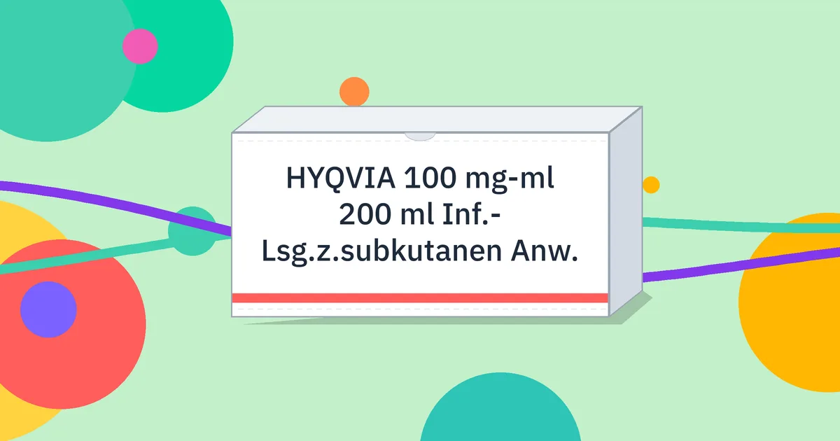 Symbolbild: Packung mit der Aufschrift HYQVIA 100 mg-ml 200 ml Inf.-Lsg.z.subkutanen Anw. (PZN 16708787) – Verfügbarkeit und Bezug in Apotheken in Frankfurt am Main