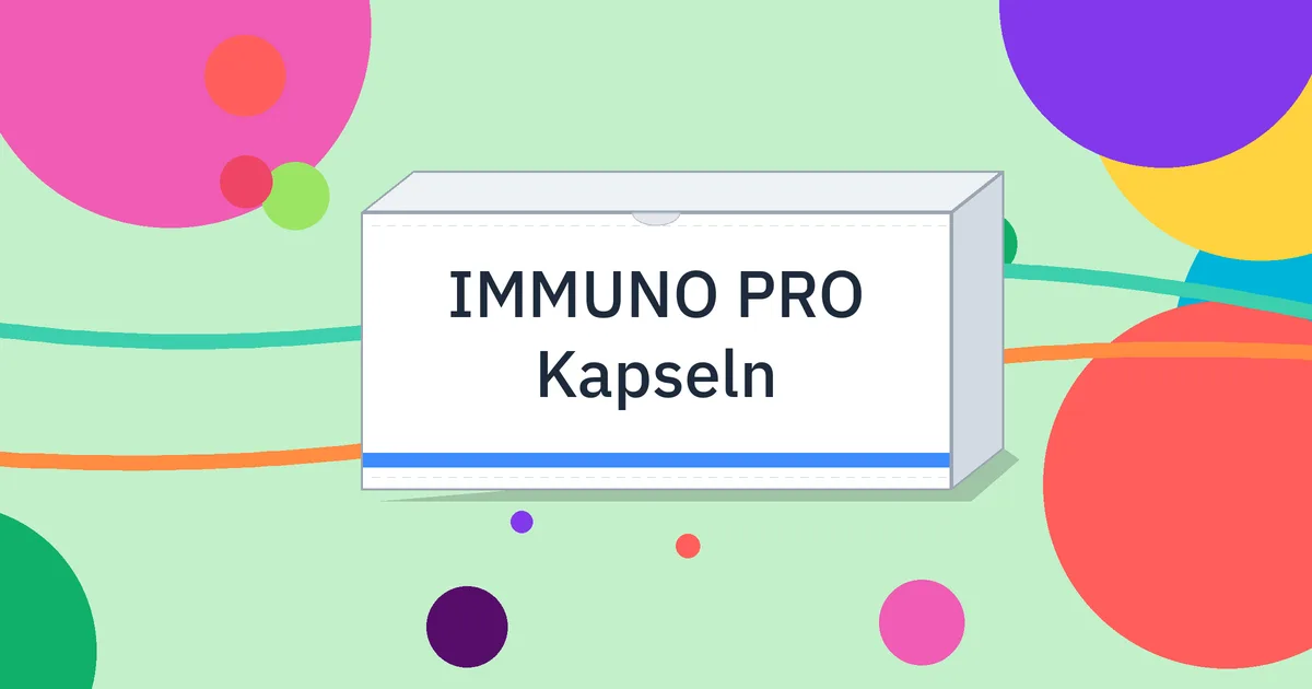 Symbolbild: Packung mit der Aufschrift IMMUNO PRO Kapseln (PZN 06872876) – Verfügbarkeit und Bezug in Apotheken in Frankfurt am Main