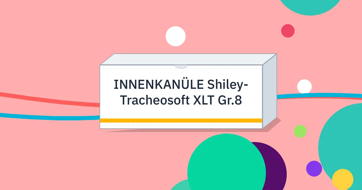 Symbolbild: Packung mit der Aufschrift INNENKANÜLE Shiley-Tracheosoft XLT Gr.8 (PZN 04110286) – Verfügbarkeit und Bezug in Apotheken in Frankfurt am Main