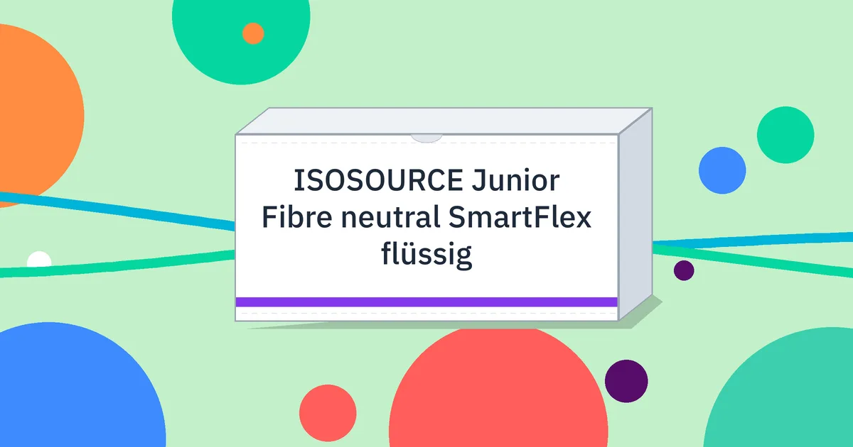 Symbolbild: Packung mit der Aufschrift ISOSOURCE Junior Fibre neutral SmartFlex flüssig (PZN 19491242) – Verfügbarkeit und Bezug in Apotheken in Frankfurt am Main