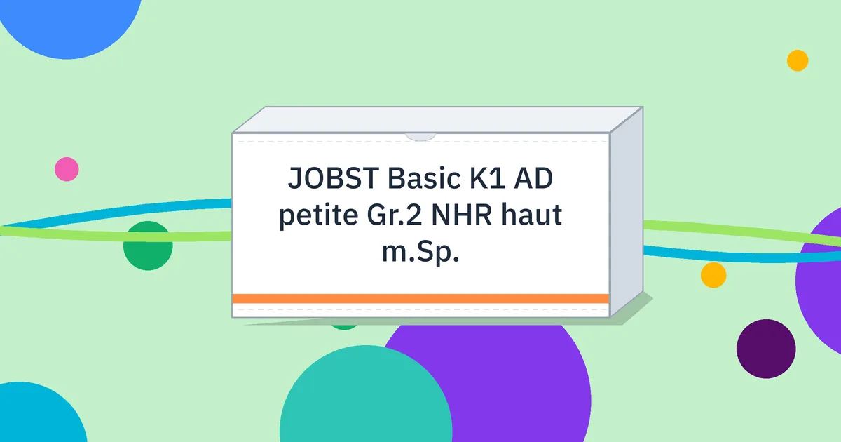 Symbolbild: Packung mit der Aufschrift JOBST Basic K1 AD petite Gr.2 NHR haut m.Sp. (PZN 15312981) – Verfügbarkeit und Bezug in Apotheken in Frankfurt am Main