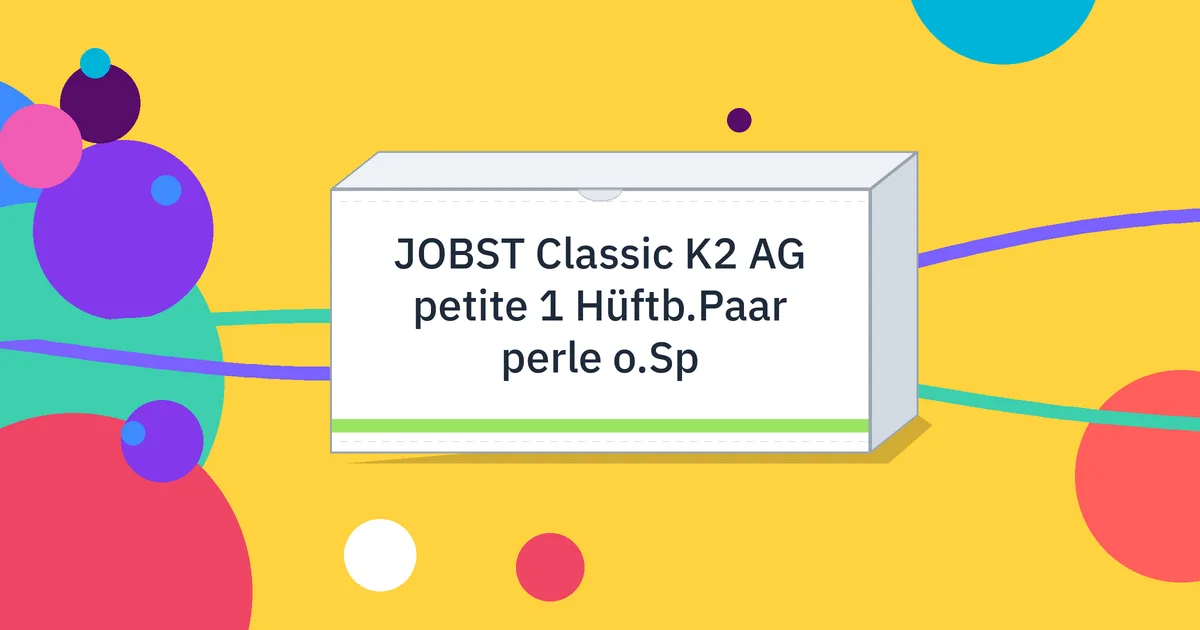Symbolbild: Packung mit der Aufschrift JOBST Classic K2 AG petite 1 Hüftb.Paar perle o.Sp (PZN 13065030) – Verfügbarkeit und Bezug in Apotheken in Frankfurt am Main
