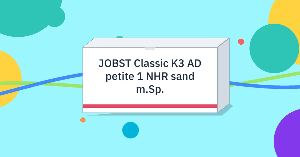 Symbolbild: Packung mit der Aufschrift JOBST Classic K3 AD petite 1 NHR sand m.Sp. (PZN 13069861) – Verfügbarkeit und Bezug in Apotheken in Frankfurt am Main