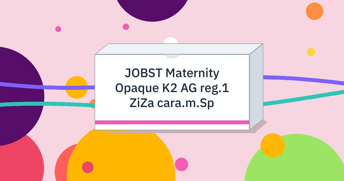 Symbolbild: Packung mit der Aufschrift JOBST Maternity Opaque K2 AG reg.1 ZiZa cara.m.Sp (PZN 15851152) – Verfügbarkeit und Bezug in Apotheken in Frankfurt am Main