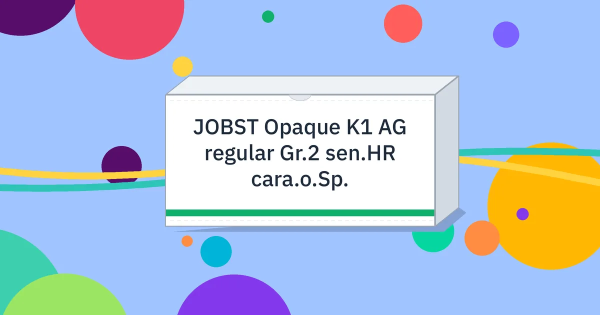Symbolbild: Packung mit der Aufschrift JOBST Opaque K1 AG regular Gr.2 sen.HR cara.o.Sp. (PZN 13095930) – Verfügbarkeit und Bezug in Apotheken in Frankfurt am Main