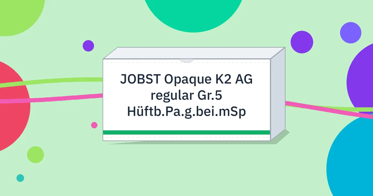 Symbolbild: Packung mit der Aufschrift JOBST Opaque K2 AG regular Gr.5 Hüftb.Pa.g.bei.mSp (PZN 16286949) – Verfügbarkeit und Bezug in Apotheken in Frankfurt am Main