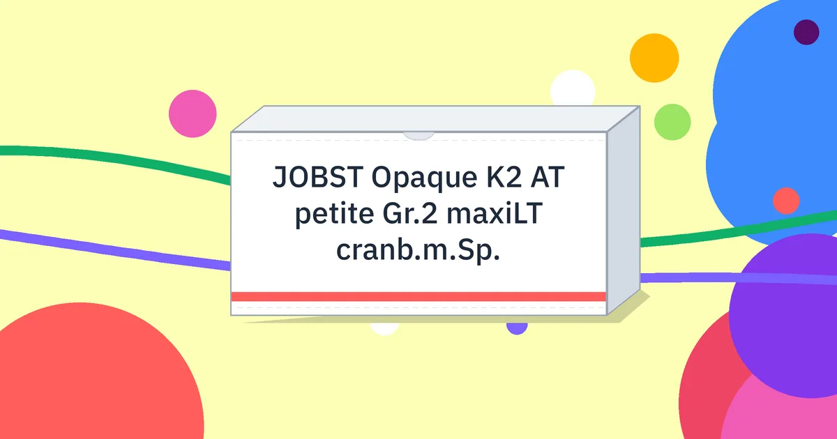 Symbolbild: Packung mit der Aufschrift JOBST Opaque K2 AT petite Gr.2 maxiLT cranb.m.Sp. (PZN 13118602) – Verfügbarkeit und Bezug in Apotheken in Frankfurt am Main