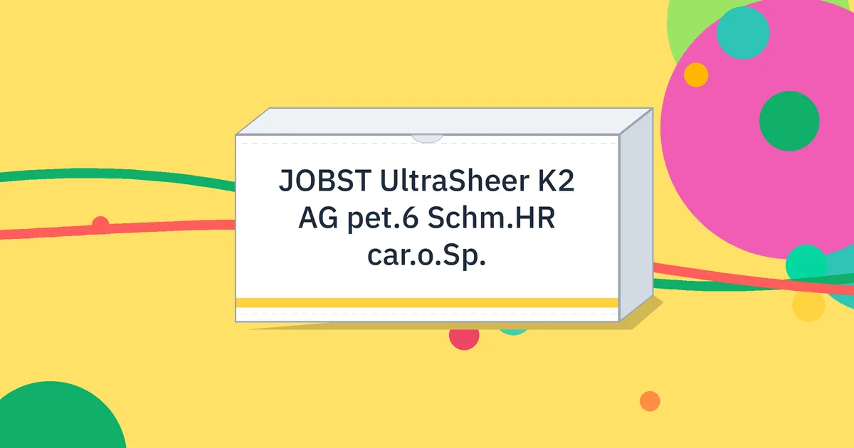 Symbolbild: Packung mit der Aufschrift JOBST UltraSheer K2 AG pet.6 Schm.HR car.o.Sp. (PZN 11264104) – Verfügbarkeit und Bezug in Apotheken in Frankfurt am Main