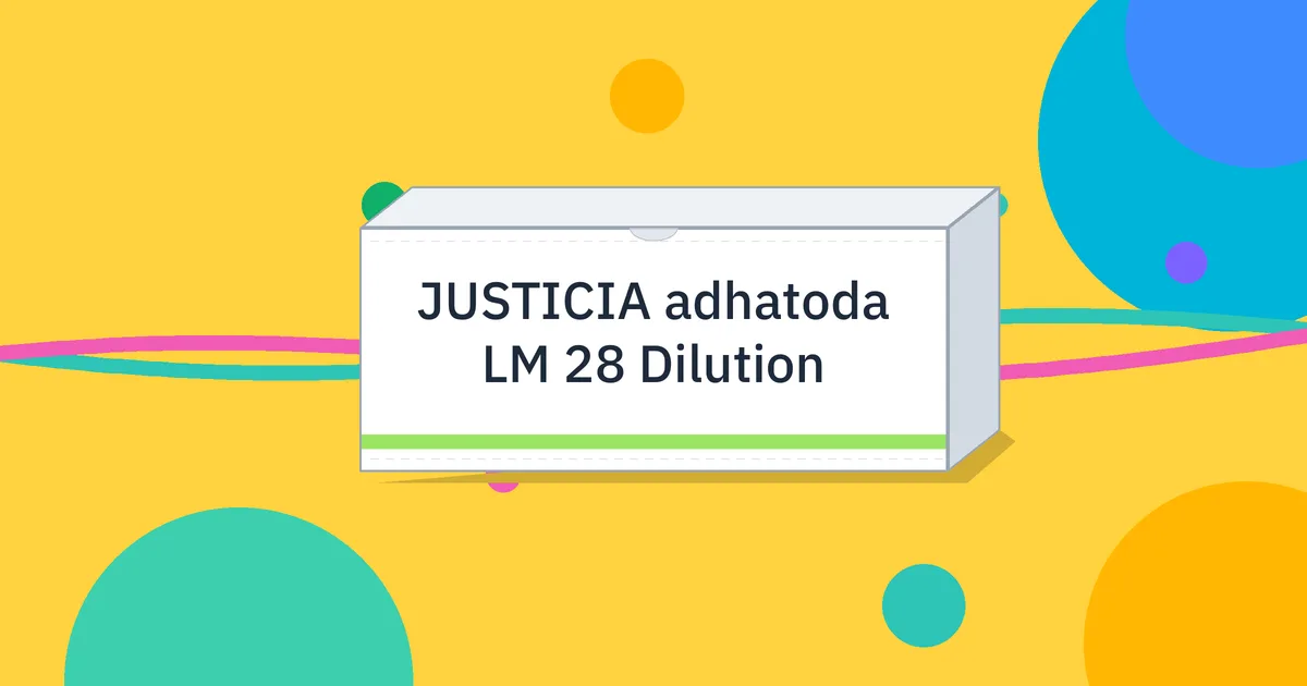 Symbolbild: Packung mit der Aufschrift JUSTICIA adhatoda LM 28 Dilution (PZN 13565778) – Verfügbarkeit und Bezug in Apotheken in Frankfurt am Main