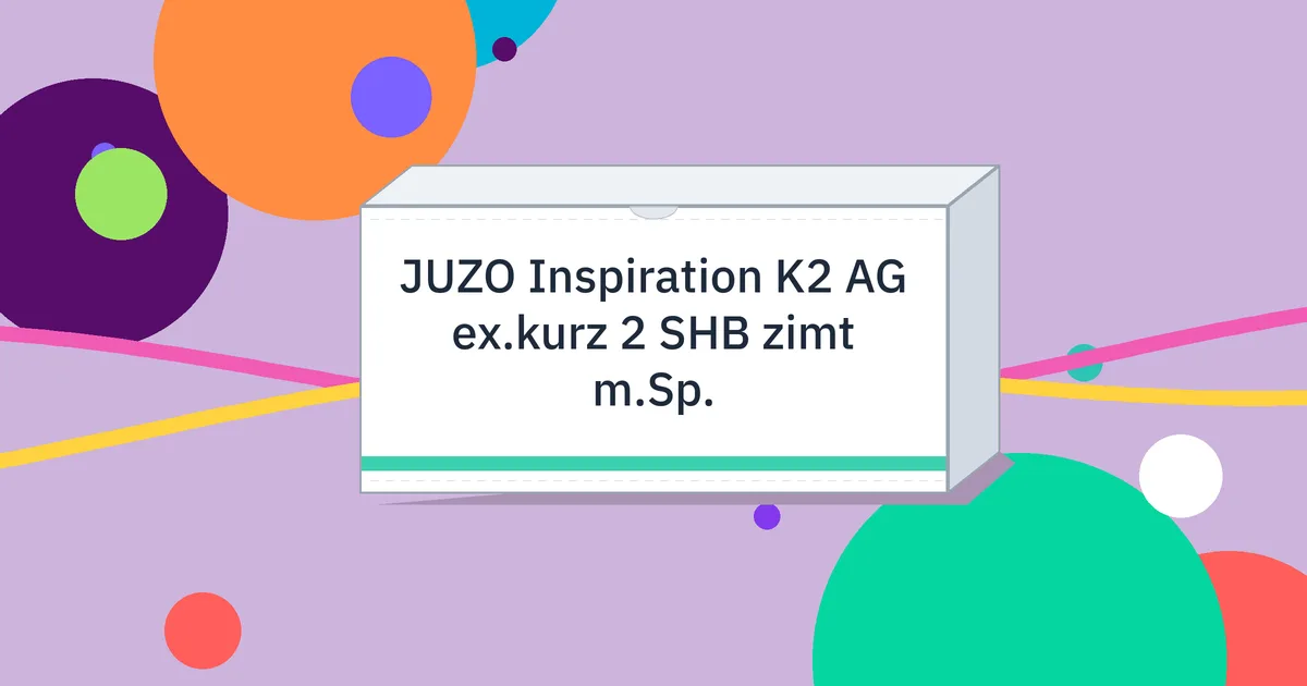 Symbolbild: Packung mit der Aufschrift JUZO Inspiration K2 AG ex.kurz 2 SHB zimt m.Sp. (PZN 14962636) – Verfügbarkeit und Bezug in Apotheken in Frankfurt am Main