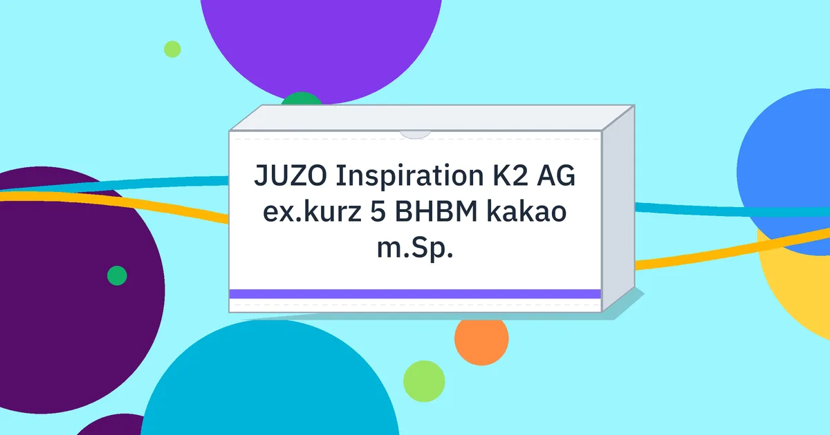 Symbolbild: Packung mit der Aufschrift JUZO Inspiration K2 AG ex.kurz 5 BHBM kakao m.Sp. (PZN 14876405) – Verfügbarkeit und Bezug in Apotheken in Frankfurt am Main
