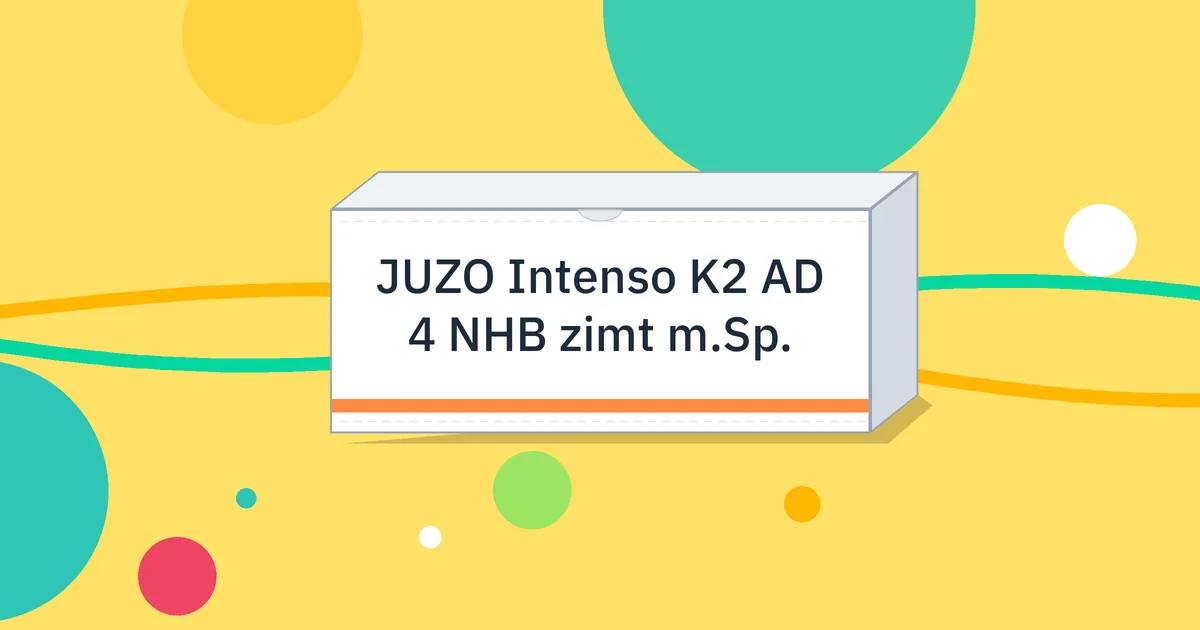 Symbolbild: Packung mit der Aufschrift JUZO Intenso K2 AD 4 NHB zimt m.Sp. (PZN 18609701) – Verfügbarkeit und Bezug in Apotheken in Frankfurt am Main