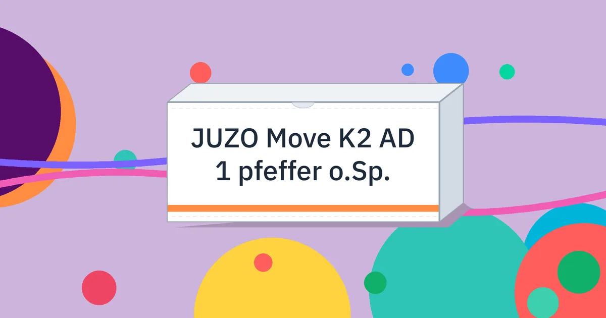 Symbolbild: Packung mit der Aufschrift JUZO Move K2 AD 1 pfeffer o.Sp. (PZN 16342056) – Verfügbarkeit und Bezug in Apotheken in Frankfurt am Main