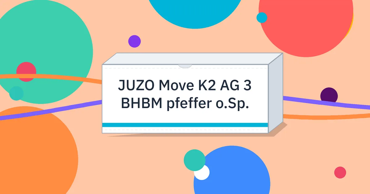 Symbolbild: Packung mit der Aufschrift JUZO Move K2 AG 3 BHBM pfeffer o.Sp. (PZN 16648016) – Verfügbarkeit und Bezug in Apotheken in Frankfurt am Main
