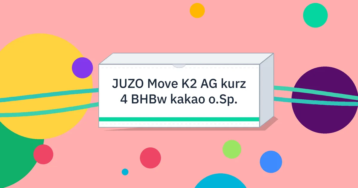 Symbolbild: Packung mit der Aufschrift JUZO Move K2 AG kurz 4 BHBw kakao o.Sp. (PZN 18562052) – Verfügbarkeit und Bezug in Apotheken in Frankfurt am Main