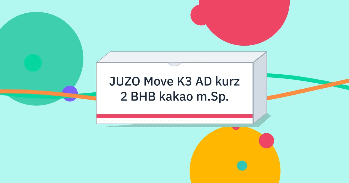 Symbolbild: Packung mit der Aufschrift JUZO Move K3 AD kurz 2 BHB kakao m.Sp. (PZN 18572398) – Verfügbarkeit und Bezug in Apotheken in Frankfurt am Main