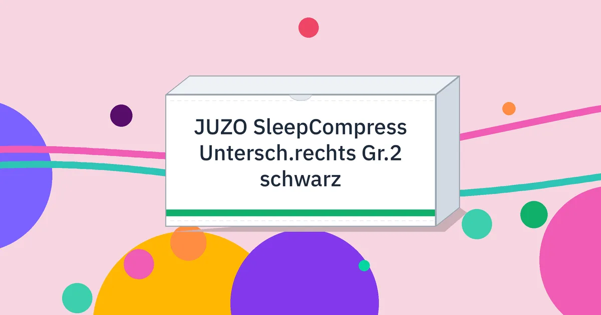 Symbolbild: Packung mit der Aufschrift JUZO SleepCompress Untersch.rechts Gr.2 schwarz (PZN 19622520) – Verfügbarkeit und Bezug in Apotheken in Frankfurt am Main