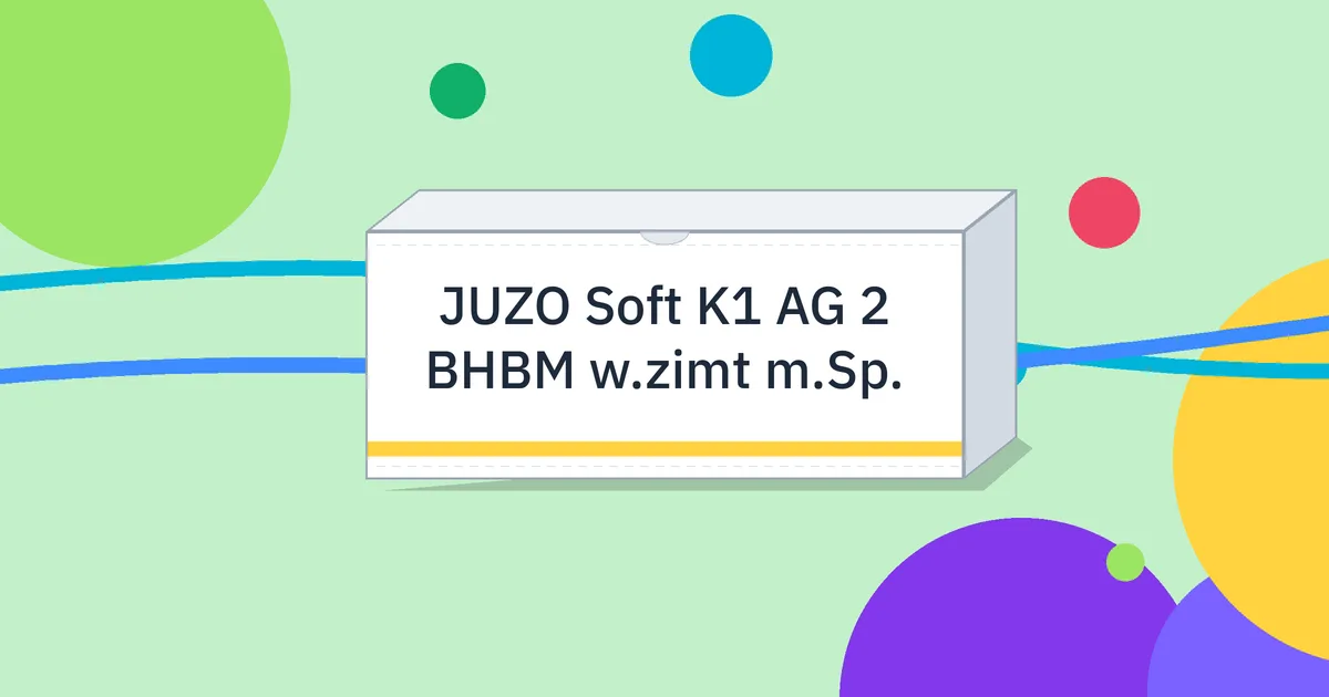 Symbolbild: Packung mit der Aufschrift JUZO Soft K1 AG 2 BHBM w.zimt m.Sp. (PZN 14862768) – Verfügbarkeit und Bezug in Apotheken in Frankfurt am Main