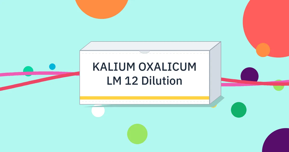 Symbolbild: Packung mit der Aufschrift KALIUM OXALICUM LM 12 Dilution (PZN 12923655) – Verfügbarkeit und Bezug in Apotheken in Frankfurt am Main