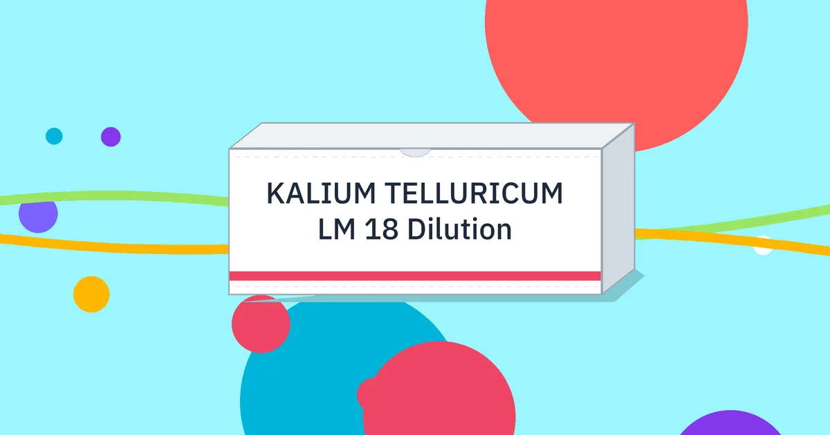 Symbolbild: Packung mit der Aufschrift KALIUM TELLURICUM LM 18 Dilution (PZN 12927297) – Verfügbarkeit und Bezug in Apotheken in Frankfurt am Main