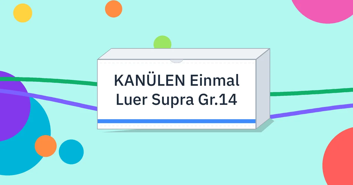Symbolbild: Packung mit der Aufschrift KANÜLEN Einmal Luer Supra Gr.14 (PZN 03181700) – Verfügbarkeit und Bezug in Apotheken in Frankfurt am Main