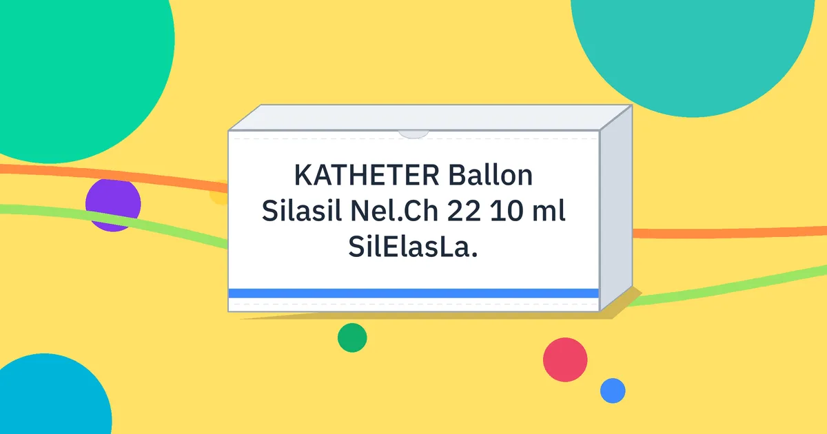 Symbolbild: Packung mit der Aufschrift KATHETER Ballon Silasil Nel.Ch 22 10 ml SilElasLa. (PZN 04903437) – Verfügbarkeit und Bezug in Apotheken in Frankfurt am Main