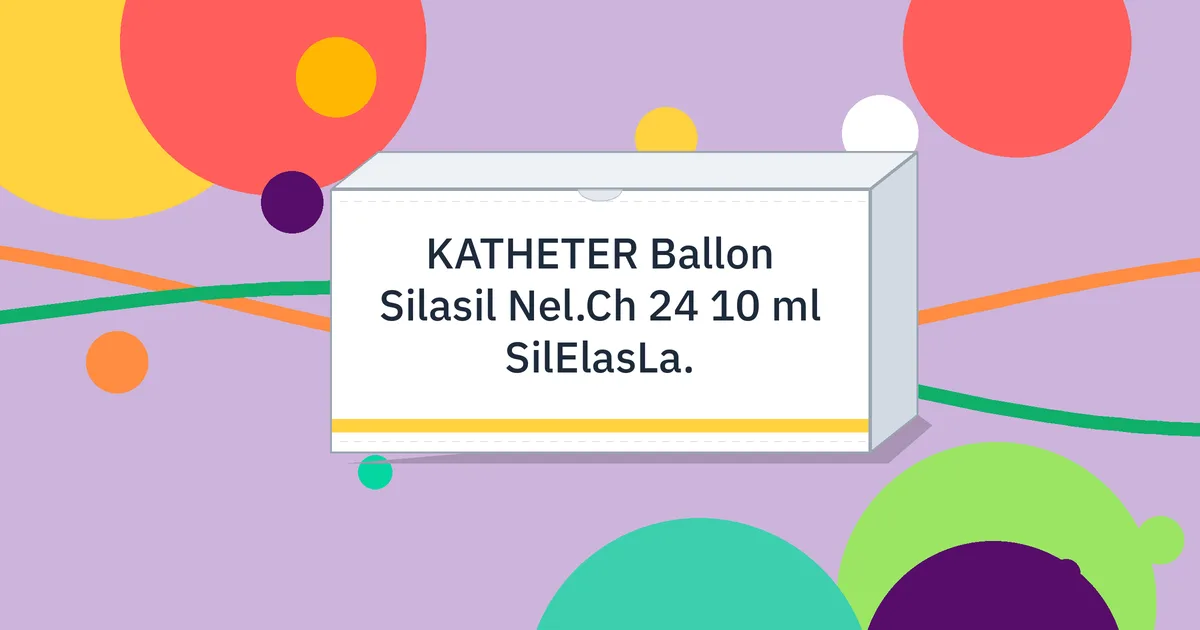 Symbolbild: Packung mit der Aufschrift KATHETER Ballon Silasil Nel.Ch 24 10 ml SilElasLa. (PZN 04903443) – Verfügbarkeit und Bezug in Apotheken in Frankfurt am Main