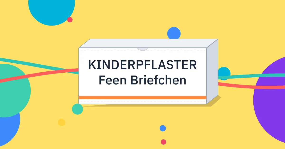 Symbolbild: Packung mit der Aufschrift KINDERPFLASTER Feen Briefchen (PZN 09078191) – Verfügbarkeit und Bezug in Apotheken in Frankfurt am Main