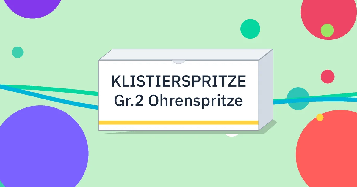 Symbolbild: Packung mit der Aufschrift KLISTIERSPRITZE Gr.2 Ohrenspritze (PZN 01733124) – Verfügbarkeit und Bezug in Apotheken in Frankfurt am Main