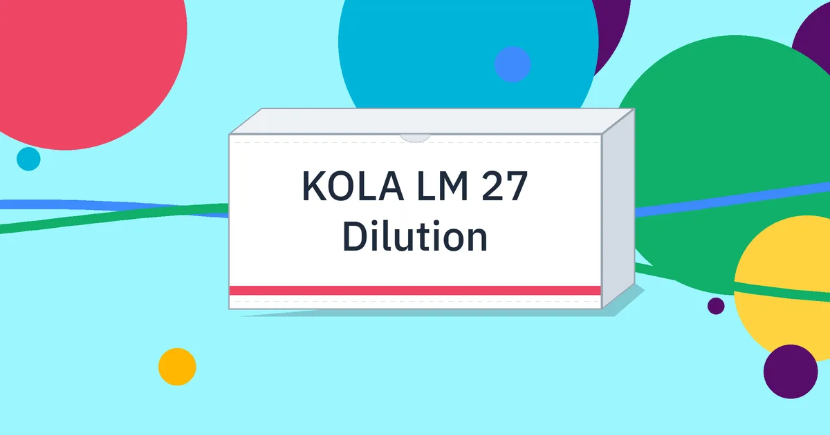 Symbolbild: Packung mit der Aufschrift KOLA LM 27 Dilution (PZN 13519608) – Verfügbarkeit und Bezug in Apotheken in Frankfurt am Main