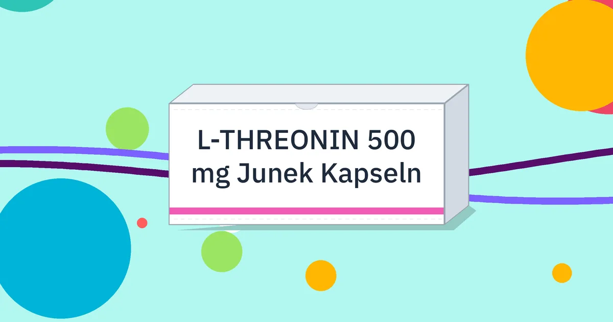 Symbolbild: Packung mit der Aufschrift L-THREONIN 500 mg Junek Kapseln (PZN 00135473) – Verfügbarkeit und Bezug in Apotheken in Frankfurt am Main