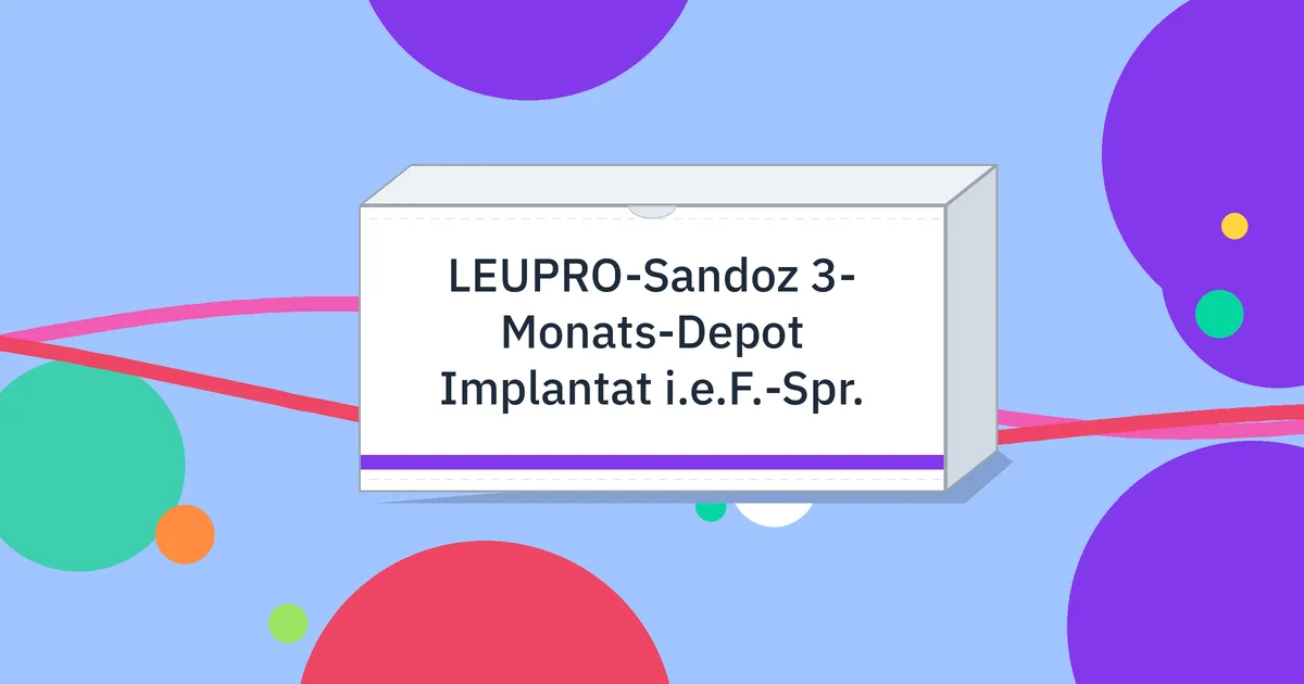 Symbolbild: Packung mit der Aufschrift LEUPRO-Sandoz 3-Monats-Depot Implantat i.e.F.-Spr. (PZN 13247446) – Verfügbarkeit und Bezug in Apotheken in Frankfurt am Main
