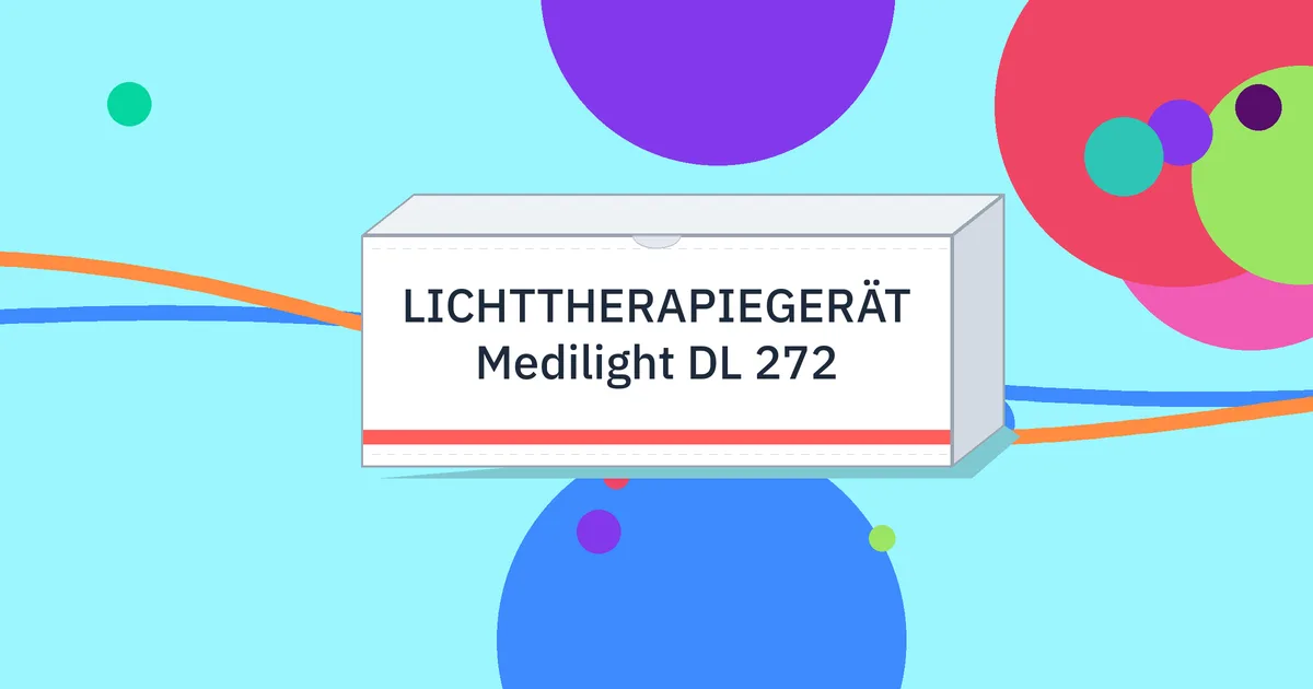 Symbolbild: Packung mit der Aufschrift LICHTTHERAPIEGERÄT Medilight DL 272 (PZN 01850663) – Verfügbarkeit und Bezug in Apotheken in Frankfurt am Main
