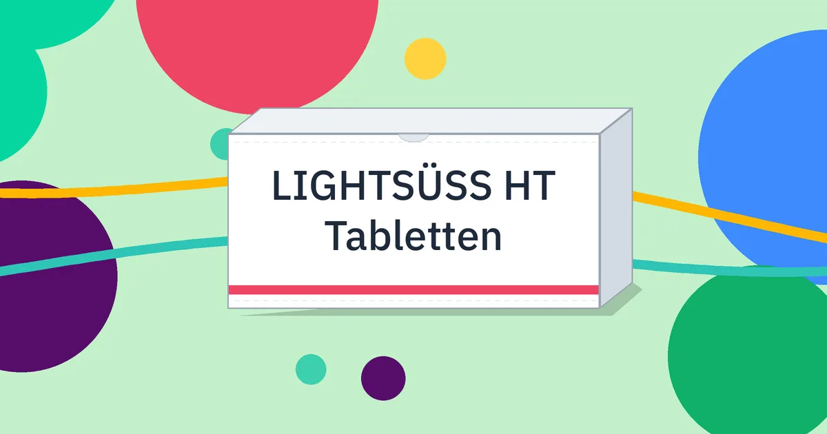 Symbolbild: Packung mit der Aufschrift LIGHTSÜSS HT Tabletten (PZN 01397560) – Verfügbarkeit und Bezug in Apotheken in Frankfurt am Main