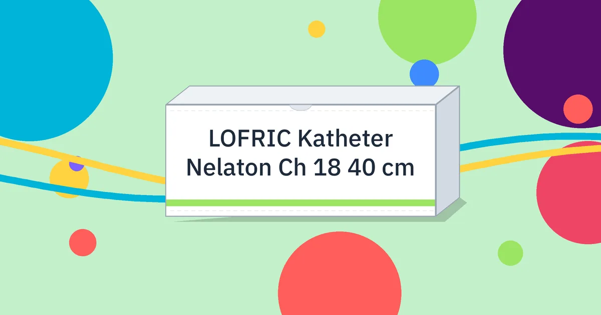 Symbolbild: Packung mit der Aufschrift LOFRIC Katheter Nelaton Ch 18 40 cm (PZN 16671699) – Verfügbarkeit und Bezug in Apotheken in Frankfurt am Main