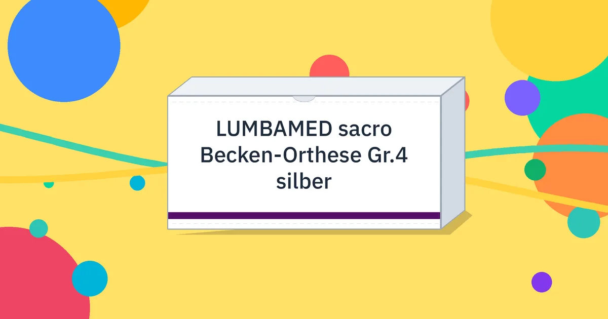 Symbolbild: Packung mit der Aufschrift LUMBAMED sacro Becken-Orthese Gr.4 silber (PZN 19363892) – Verfügbarkeit und Bezug in Apotheken in Frankfurt am Main
