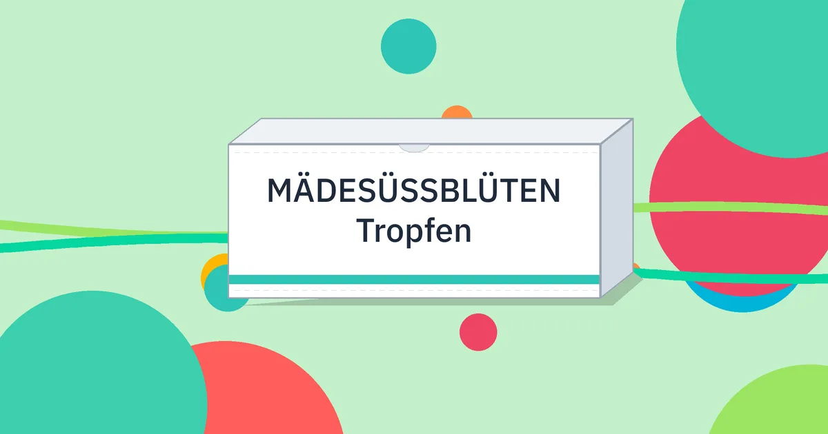 Symbolbild: Packung mit der Aufschrift MÄDESÜSSBLÜTEN Tropfen (PZN 18008054) – Verfügbarkeit und Bezug in Apotheken in Frankfurt am Main
