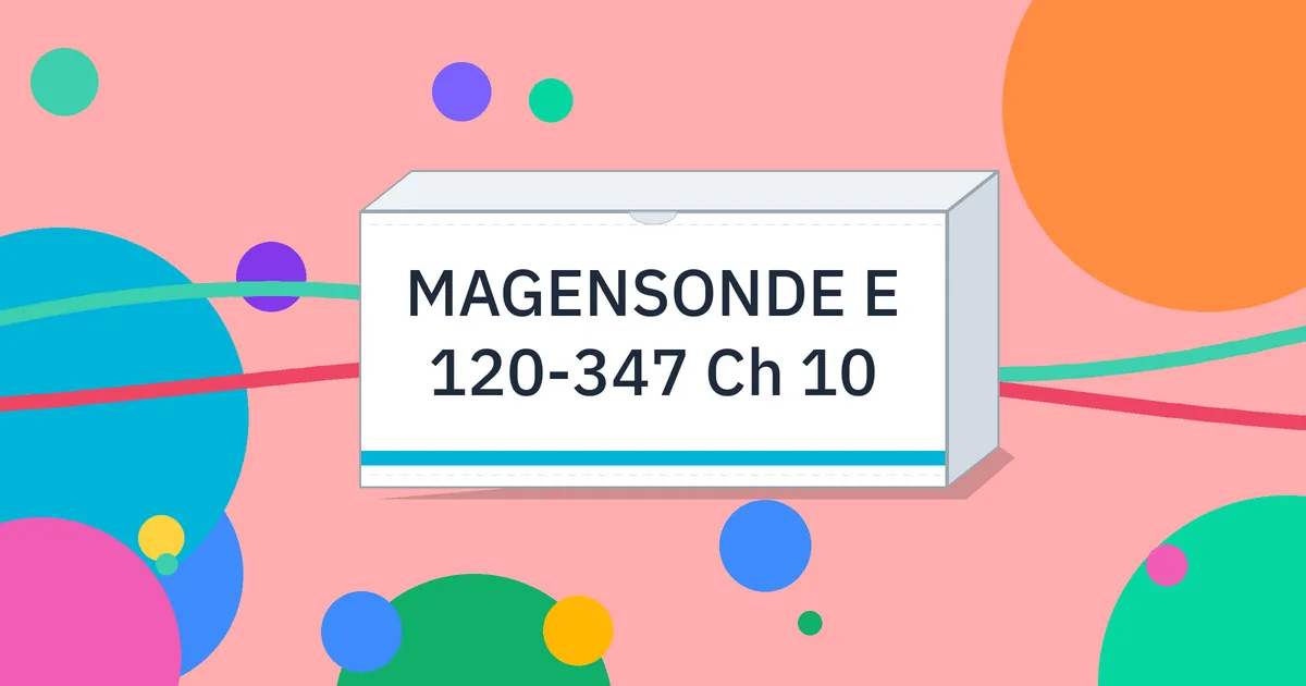 Symbolbild: Packung mit der Aufschrift MAGENSONDE E 120-347 Ch 10 (PZN 02442392) – Verfügbarkeit und Bezug in Apotheken in Frankfurt am Main