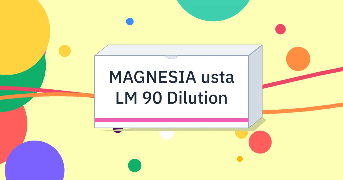 Symbolbild: Packung mit der Aufschrift MAGNESIA usta LM 90 Dilution (PZN 13539232) – Verfügbarkeit und Bezug in Apotheken in Frankfurt am Main