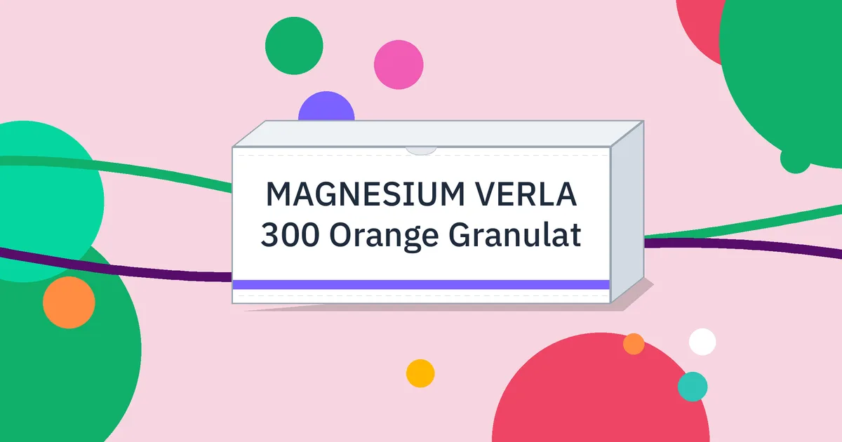 Symbolbild: Packung mit der Aufschrift MAGNESIUM VERLA 300 Orange Granulat (PZN 01316917) – Verfügbarkeit und Bezug in Apotheken in Frankfurt am Main