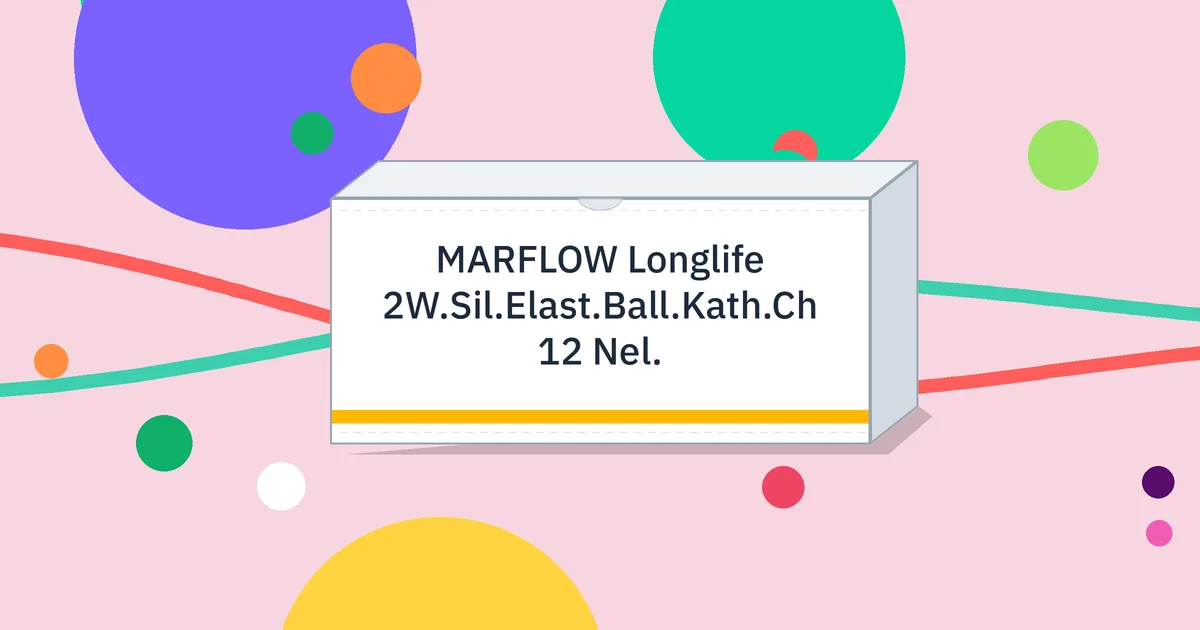 Symbolbild: Packung mit der Aufschrift MARFLOW Longlife 2W.Sil.Elast.Ball.Kath.Ch 12 Nel. (PZN 16531596) – Verfügbarkeit und Bezug in Apotheken in Frankfurt am Main