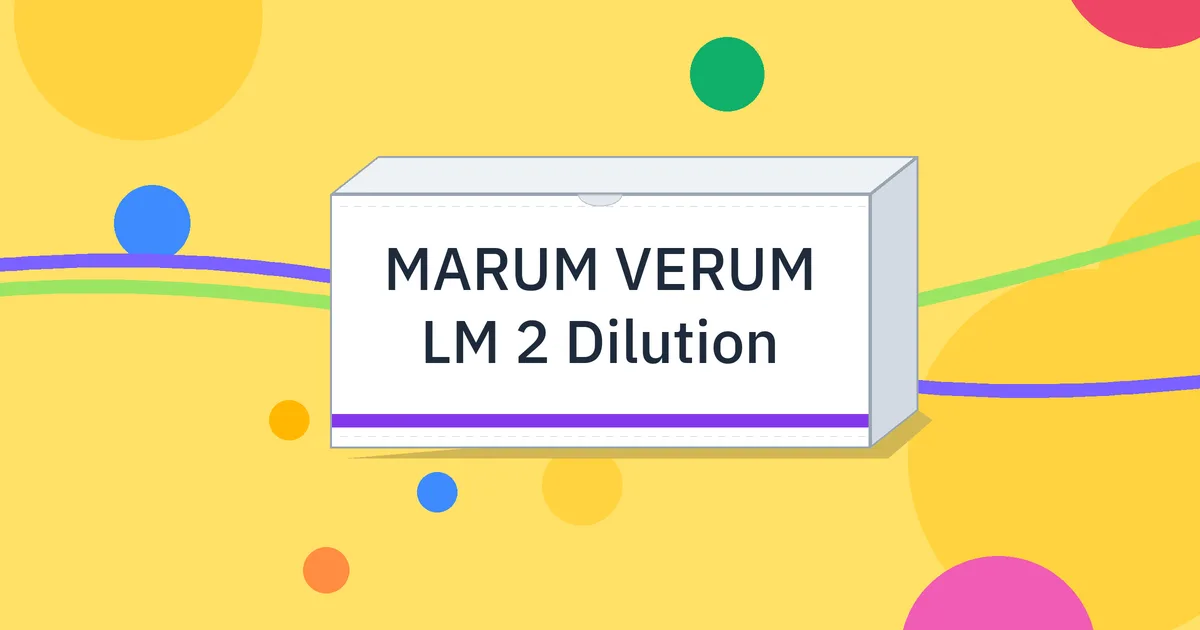 Symbolbild: Packung mit der Aufschrift MARUM VERUM LM 2 Dilution (PZN 12946343) – Verfügbarkeit und Bezug in Apotheken in Frankfurt am Main