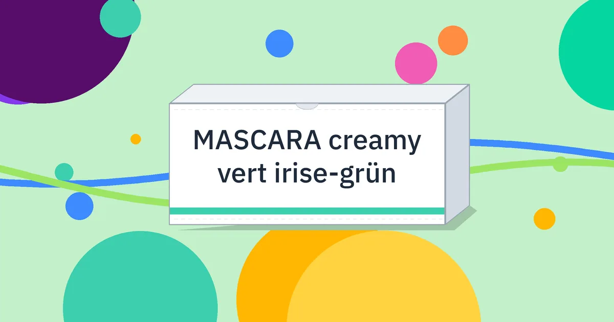 Symbolbild: Packung mit der Aufschrift MASCARA creamy vert irise-grün (PZN 11002551) – Verfügbarkeit und Bezug in Apotheken in Frankfurt am Main