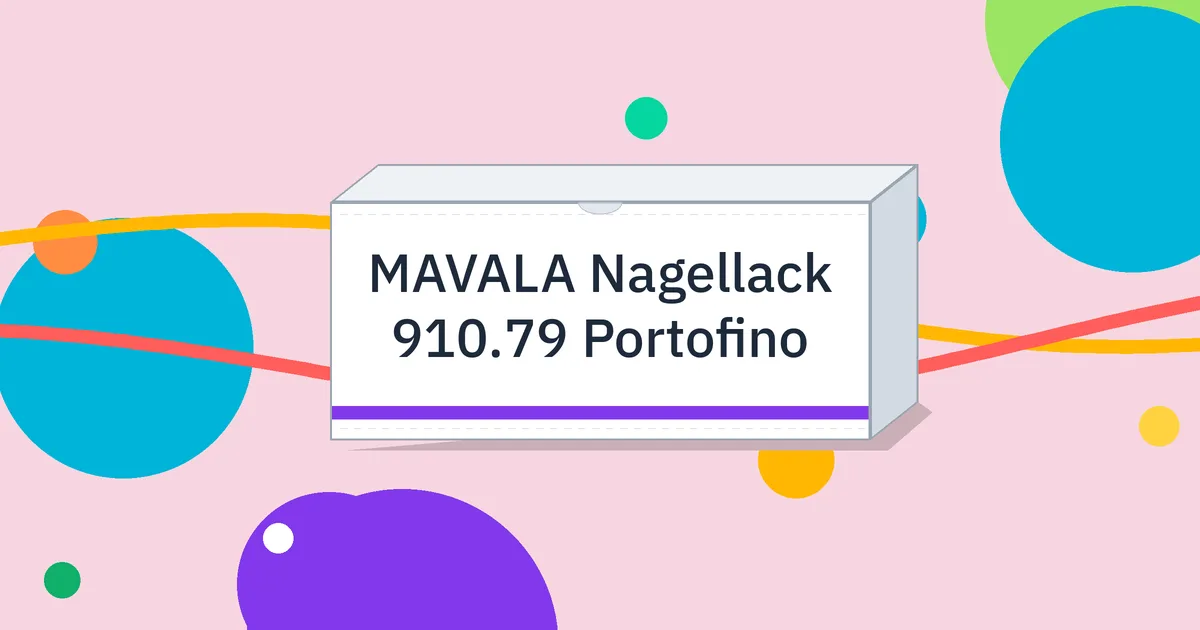 Symbolbild: Packung mit der Aufschrift MAVALA Nagellack 910.79 Portofino (PZN 16496865) – Verfügbarkeit und Bezug in Apotheken in Frankfurt am Main